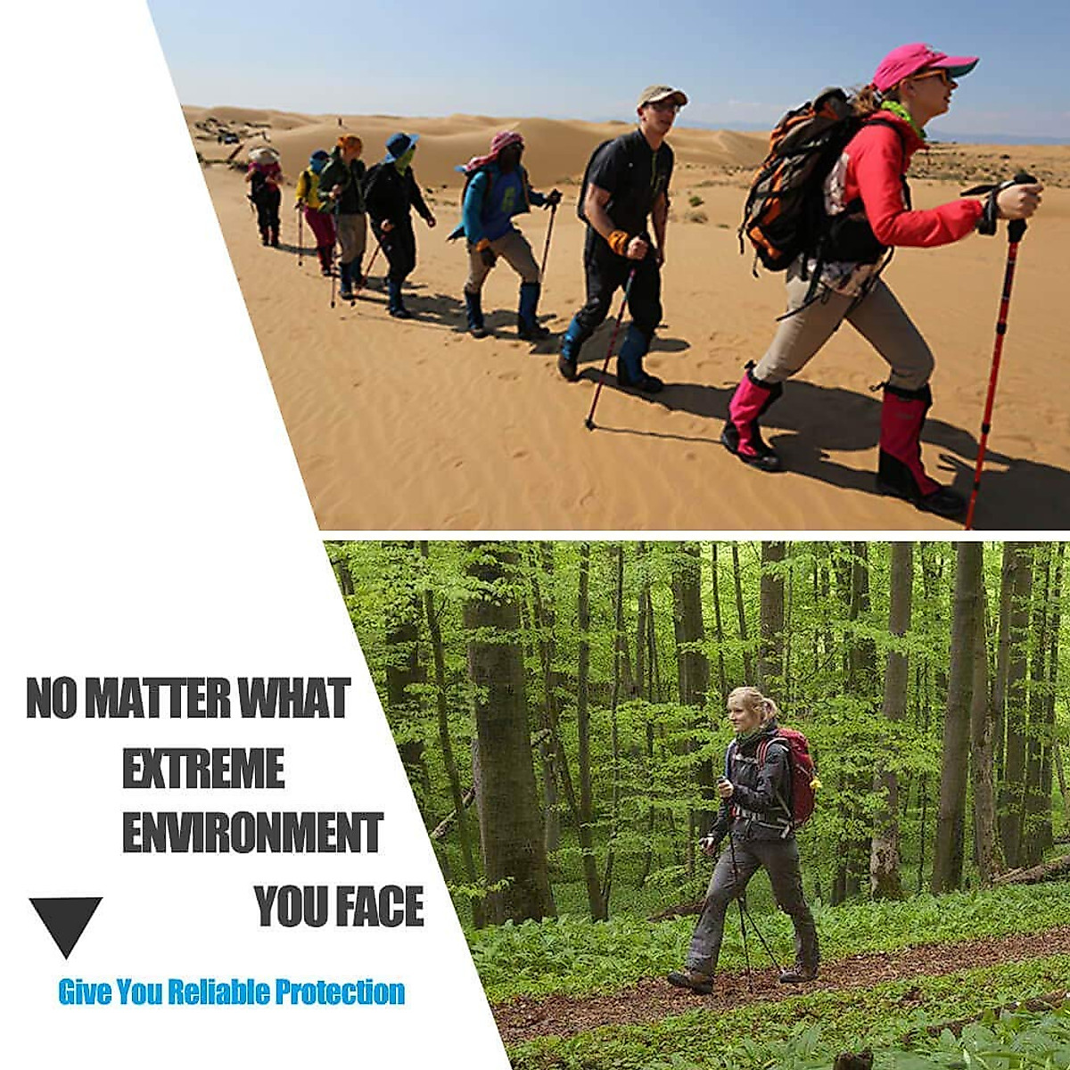 Gaiters Waterproof Snow Gaiters Legging Leg Cover Wraps for Hiking Climbing Outdoor (Camouflage Forest, XL)