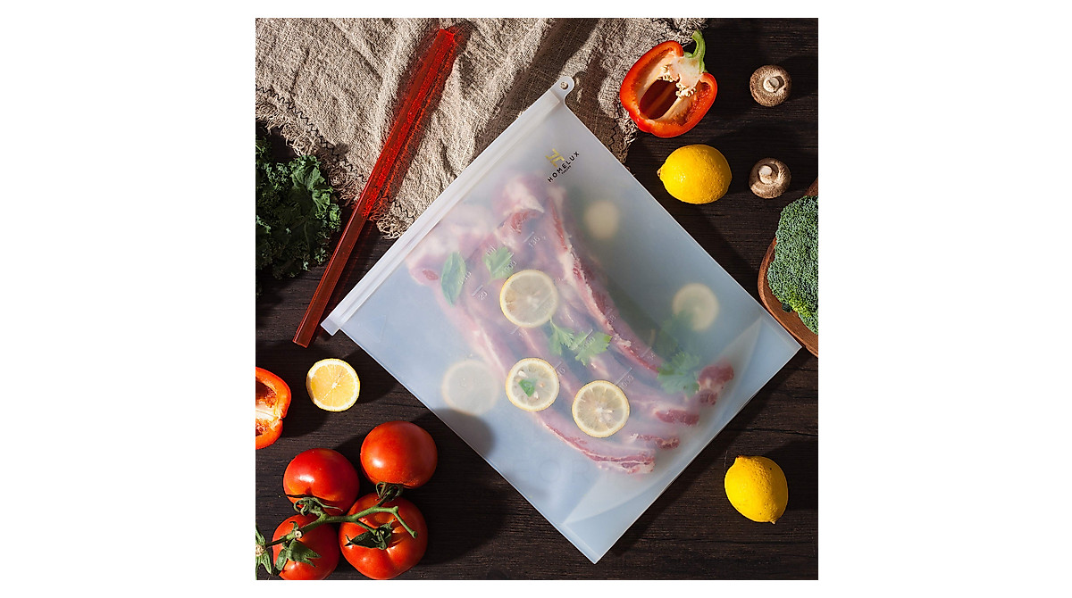 HOMELUX THEORY Reusable Gallon Freezer Bags - Extra Large Silicone Storage