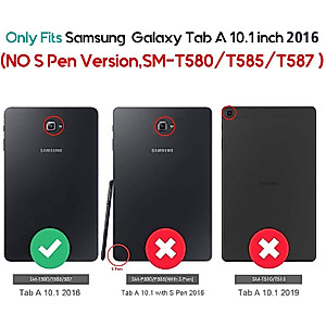 GUAGUA Protective Case for Samsung Galaxy Tab A 10.1 2016, Heavy Duty Rugged Shockproof Anti-Scratch Tablet Cover with Kickstand, Black/Blue