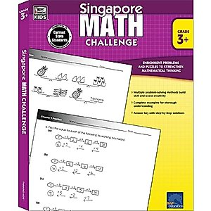 Singapore Math Challenge 3rd Grade Workbooks, Singapore Math Grade 3 and Up, Working Backwards, Patterns, Subtraction, and Multiplication Workbook, 3rd Grade Math Classroom or Homeschool Curriculum