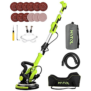 Drywall Sander, MYTOL 7.2A Electric Wall Sander with Vacuum Dust Collection, 6 Adjustable Speeds 900-1800RPM, LED Light, Extendable Handle, Foldable Electric Drywall Sanders 12Pcs Sanding discs-H21K3