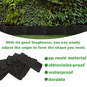 CertBuy Garden Edging Border, 16Ft Garden Landscape Edging Borders, Plastic Garden Fence Edging, Interlocking Landscaping Edging, Lawn Edging Flower Bed Border (20 Pcs, Black)