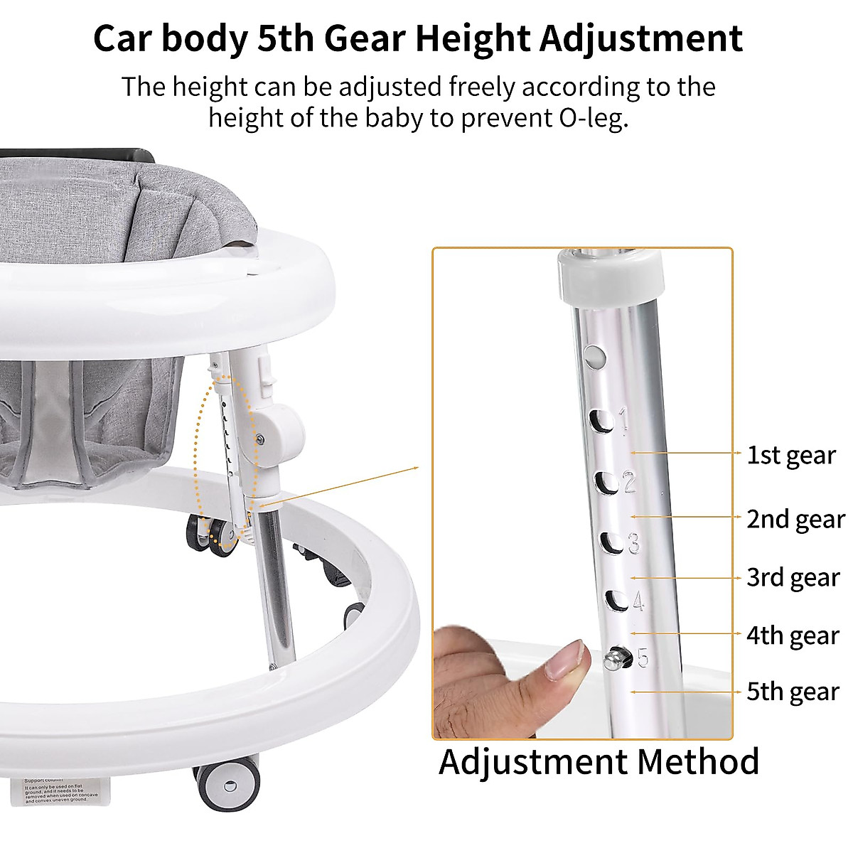 Baby Walker, Foldable 9-Gear Height Adjustable Baby Walker with Wheels, Infant Toddler Walker with Foot Pads, Anti-Fall Baby Walkers and Activity Center Bouncer Combo for Boys and Girls 6-24 Months…