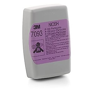 3M Personal Protective Equipment P100 Respirator Filter 7093B, 1 Pair, Helps Protect Against Oil and Non-Oil Based Particulates, Asbestos, Mold, Silica, Grinding, Sanding, Welding