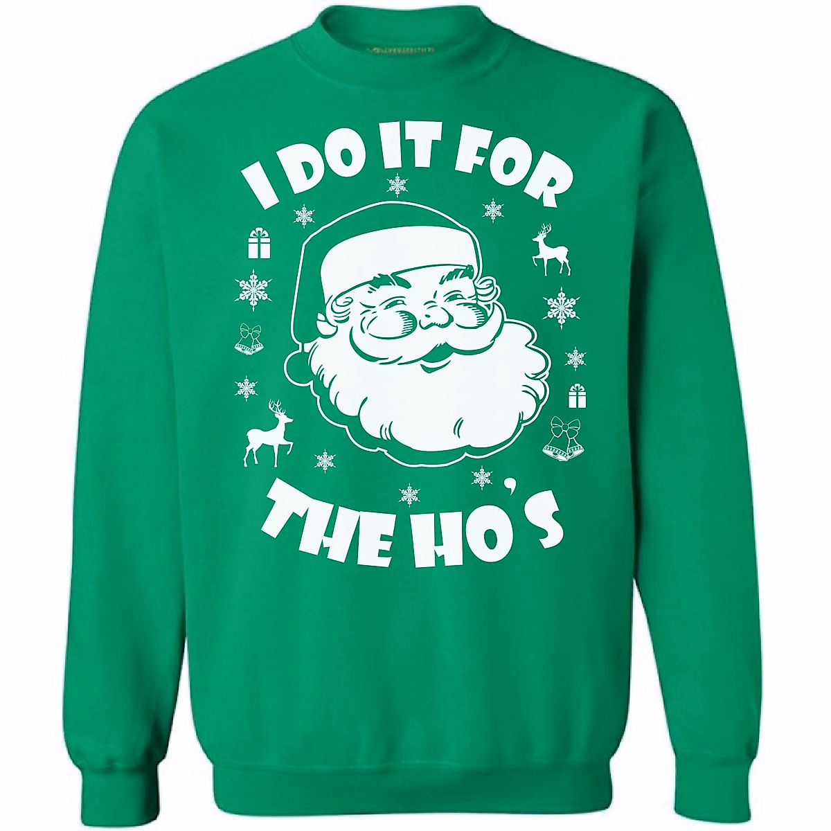 Awkward Styles I Do It for The Hos Ugly Christmas Sweater - Holiday Season Sweatshirt For Fun Lovers Green M