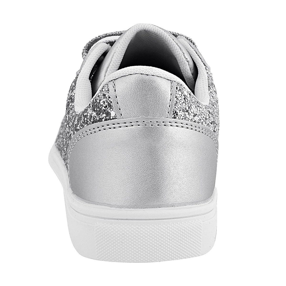Women's Glitter Shoes Fashion Shiny Sequin Sneakers Tennis Sparkly Shoes Rhinestone Bling Shoes with Lace up(Silver Sequins,9.5)