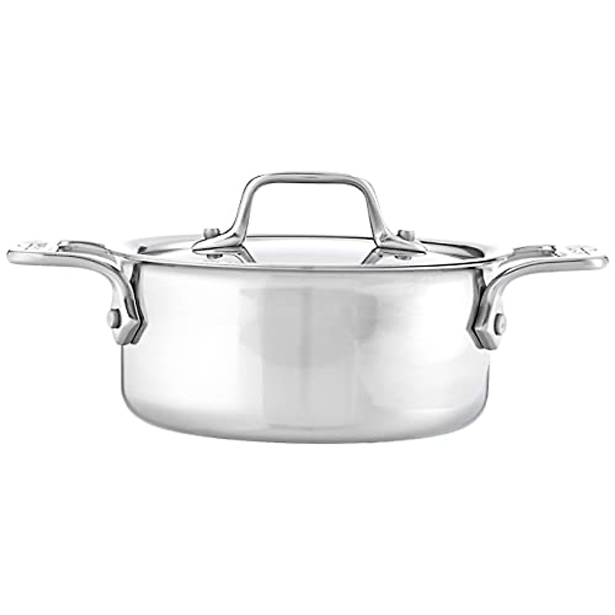 All-Clad Specialty Stainless Steel Ramekin with Lid 2 Piece Oven Broiler Safe 600F Pots and Pans, Cookware Silver