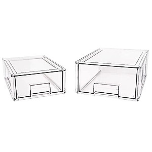 Oba Method Durable Clear 8.25 x 12.5 x 4.25 Acrylic Small Stackable Storage Container Drawer