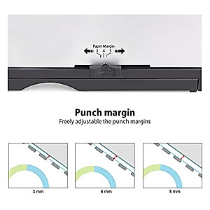 MAKEASY Comb Binding Machine, 21-Hole, 450 Sheet, Paper Punch Binder with Starter Kit 100 PCS 3/8'' PVC Comb Bindings, Comb Binding Machine for Letter Size / A4 / A5