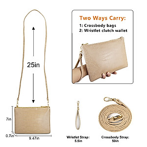 AMELIE GALANTI Small Crossbody Purse Bag For Women,Wristlet Clutch Handbag And Crossbody Wallet With Shoulder Strap For Cell Phone (Pattern-beige)