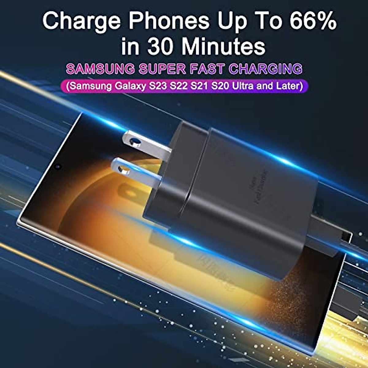 Samsung USB-C Super Fast Charging Power Adapter-25W PD Charger Block for Samsung Galaxy S23 Ultra/S23/S23+/S22/S22 Ultra/S22+/Note 20/S20/S21/S10, Galaxy Tab S7/S8(2 Pack)