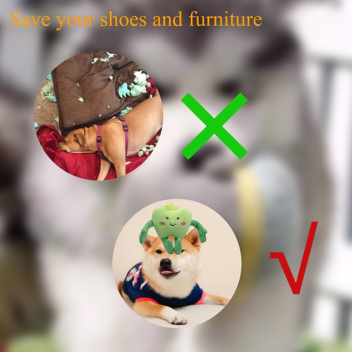 YUNKINGDOM Cute Carrot Fruits Dog Squeaky Toys Dog Toy for Pet Puppy Small Dog (Pack for 13)