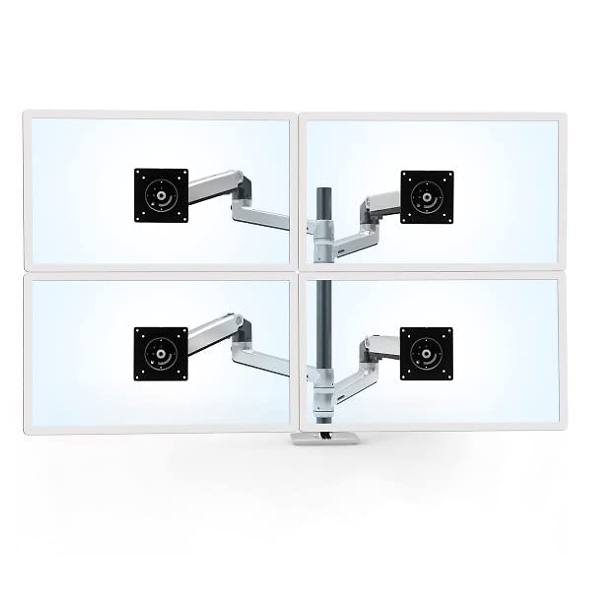 Ergotron – LX Quad Monitor Arm, VESA Desk Mount – for 4 Monitors Up to 40 Inches, 7 to 11 lbs Each – Polished Aluminum