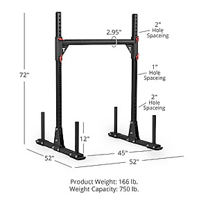 Titan Fitness T-3 Series Short 72" Strongman Yoke, 750 LB Capacity, Multi-Functional Stand for Yoke Carry, Squat Rack, Push/Pull Sled, Fat Bar Pull-Up Station, Workout Equipment for Home or Garage Gym