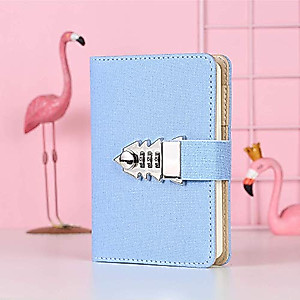 Lock Journal Combination Password Writing Travel Diary A7 Mini Notebook