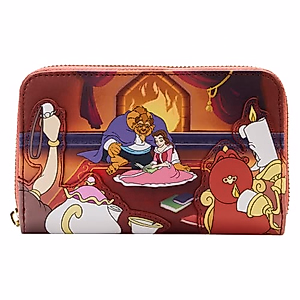 Loungefly Disney Beauty and the Beast Fireplace Scene Zip Around Wallet