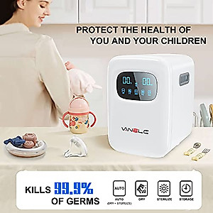 Baby Bottle Sterilizer and Dryer, 18L UV Light Sanitizer Box Kills Up to 99.9% of Bacteria & Viruses, Clinically Proven 360 Degree Sterilizer for Newborn Feeding Bottles, Home Disinfection, BPA-Free