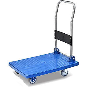 Platform Truck Small Platform Truck Load 440lb Flat Handtruck with Quiet Wheels Folding Push Cart Metal Moving Dolly Cart Heavy Flatbed Cart Reliable