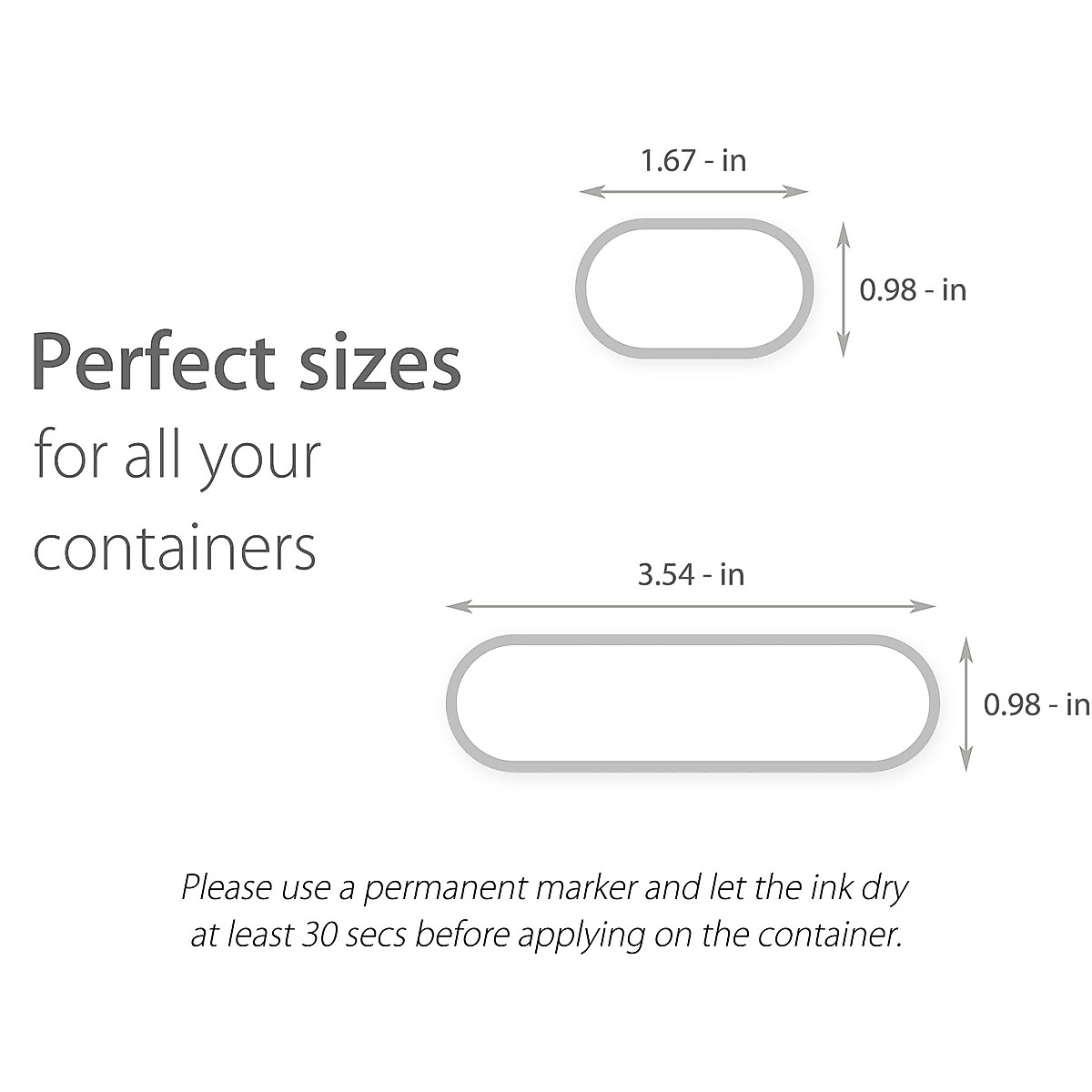 Removable Waterproof Food Labels, Write-on Kitchen Labels for POP Food Storage Containers, Jars and Home Organization, Pantry & Spice Sticker, Pack of 64