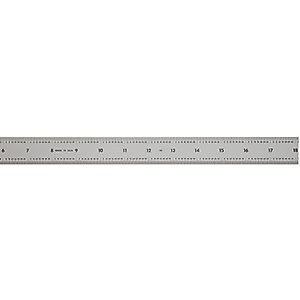 Mitutoyo 182-161, Steel Rule, 24" (4R), (1/8, 1/16, 1/32, 1/64"), 3/64" Thick X 13/16" Wide, Satin Chrome Finish Tempered Stainless Steel