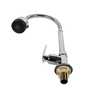 Zinc Alloy Swivel Spout Single, Brush Plate White Cake Icing Turntable Handle Sink Kitchen Faucet Pull Down Spray Cold Water Tap