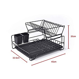XWWDP Metal Dish Drainer Drying Rack Removable Rust Proof Utensil Holde for Kitchen Counter Storage Rack (Color : D)