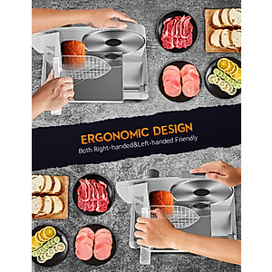 Meat Slicer Electric Deli Food Slicer with Removable 7.5’’ Stainless Steel Blade, Adjustable Thickness Meat Slicer for Home Use, Child Lock Protection, Easy to Clean, Silver, MIDONE