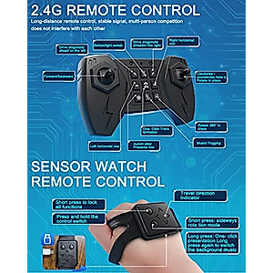 Gesture Rc Car,1:12 4WD 2.4G Hand Controlled Rc Car With Spray, All Terrain Remote Control Car For Boys 8-12,Toys For 7 8 9 10 11 12 Year Old Boys/Girls, Gift Ideas Birthday Chirstams RC Truck-Blue