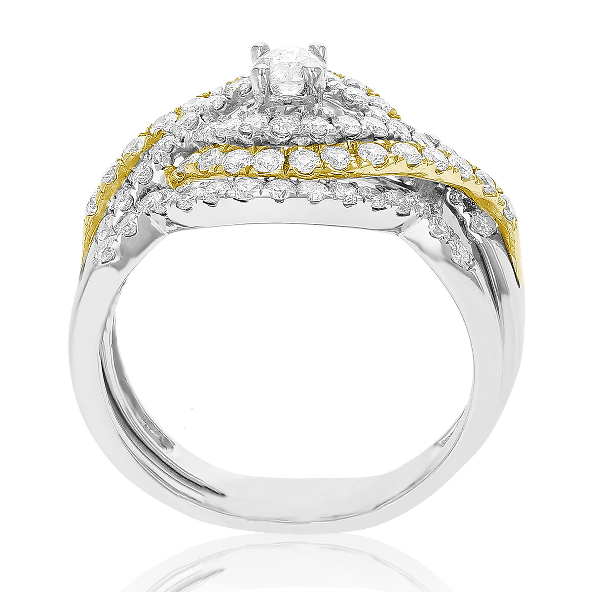 Vir Jewels 1 cttw Diamond Wedding Engagement Ring Set 14K Yellow Gold Curve Bridal Size 7