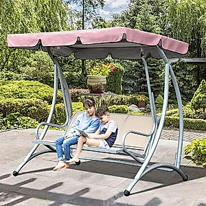 BTURYT 210D Garden Swing Awning Cover Replacement Canopy Swing Seat Canopy,Garden Swing Chair Cover,Waterproof/UV Resistant Sun Shade Outdoor Hammock
