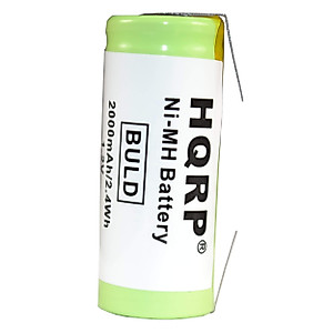 HQRP 42mm Long Battery Compatible with Braun 5000, 3745, 3761, 3762, 5000 Toothbrush Repair 2000mAh Professional Care Triumph Sanyo 346 Sanyo346