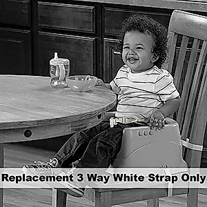 Replacement Part for Fisher-Price Discover 'n Grow Busy Baby Booster - W9432 ~ Fits Many Models ~ Replacement White 3 Point Strap