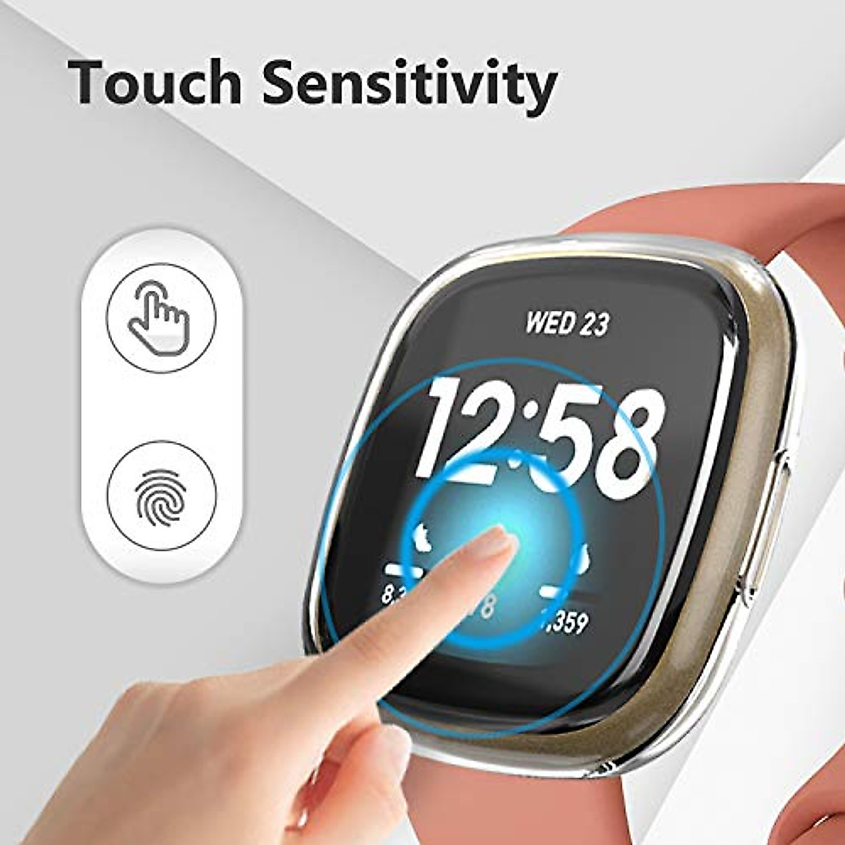 KPYJA 6-Pack Screen Protector Soft TPU Plated Case All-Around Protective Screen Full Cover Bumper Compatible for Fitbit Sense/Versa 3 Smart Watch