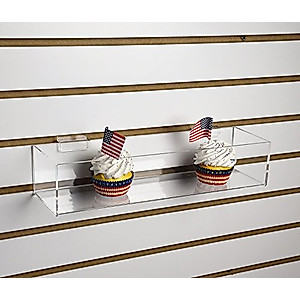 Marketing Holders Slatwall Acrylic Retail Tray 15 Inch Wide x 4 Inch Deep Rectangular One Compartment Lucite Product Merchandise Storage Organizer for Businesses and Shops