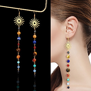 Solar System Earrings Universe Galaxy Dangle Statement Earrings Drop Planet Earrings Aesthetic Jewelry Women's Drop Dangle Earrings for Women