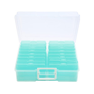 Naivees Photo Case 4" x 6" Photo Storage Case - 16 Inner Photo Organizer Boxes Transparent Craft Keeper Photo Storage Containers Box for Photos, Pictures,Art(Blue)