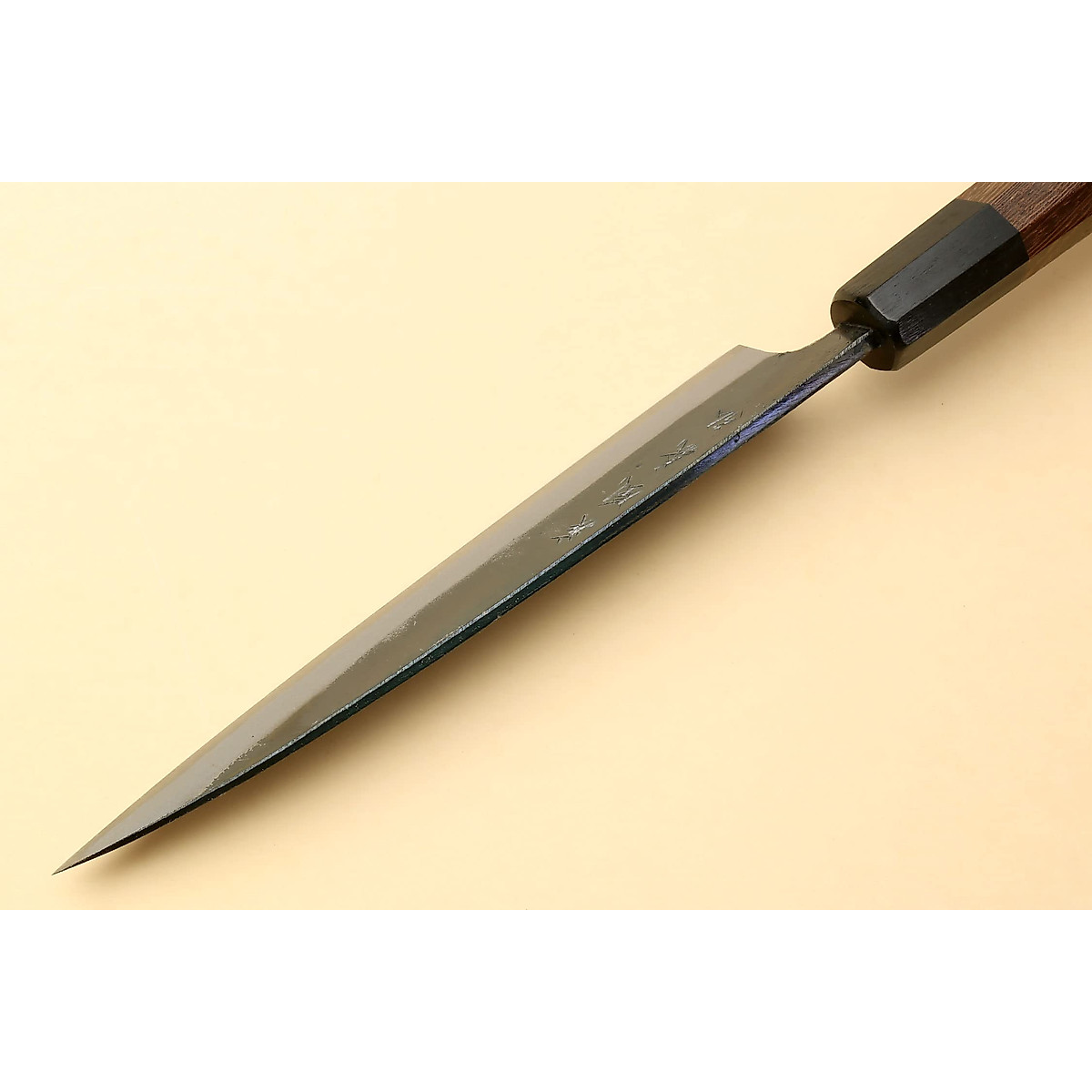 Yoshihiro Mizu Yaki Blue High Carbon Steel #1 Kurouchi Petty Japanese Utility Knife Shitan Handle (6'' (150mm) & Saya)