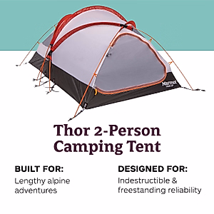 Marmot Thor 2-Person Tent | Easy Set-Up, Water-Resistant, Storm Ready, Blaze, 2 Person