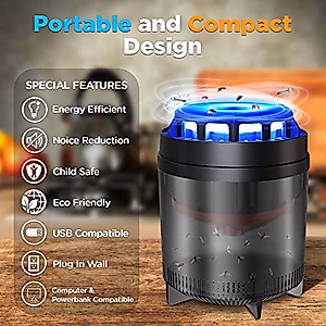 White Kaiman Bug and Flying Insect Trap | Indoor Fly, Gnat, and Mosquito Trap W/Easy Plug & Leave Design -
