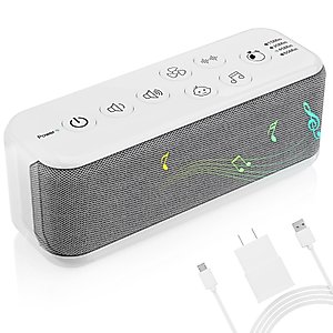 White Noise Sound Machine for Sleeping Baby Adults Kids-Portable Sleep Sound Therapy Machine, USB Rechargeable, 42 Soothing Sounds, Auto-Off Timer, 8 Volume Control & AC Adapter Included for Office