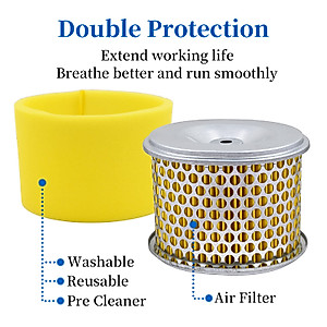 FitBest Air Filter Cleaner Spark Plug Fits Honoda GX240 GX270 8HP 9HP Engine EG3500X EG3500XK1 EN3500 EZ3500 Generator Replaces 17210-ZE2-822 17210-ZE2-821