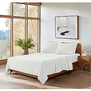 UGG 11787 Alahna Full Bed Sheets and Pillowcases 4-Piece Set Sleep in Luxury Machine Washable Deep Pockets Wrinkle-Resistant Silky Cooling Technology for All-Season Comfort, Full, Snow