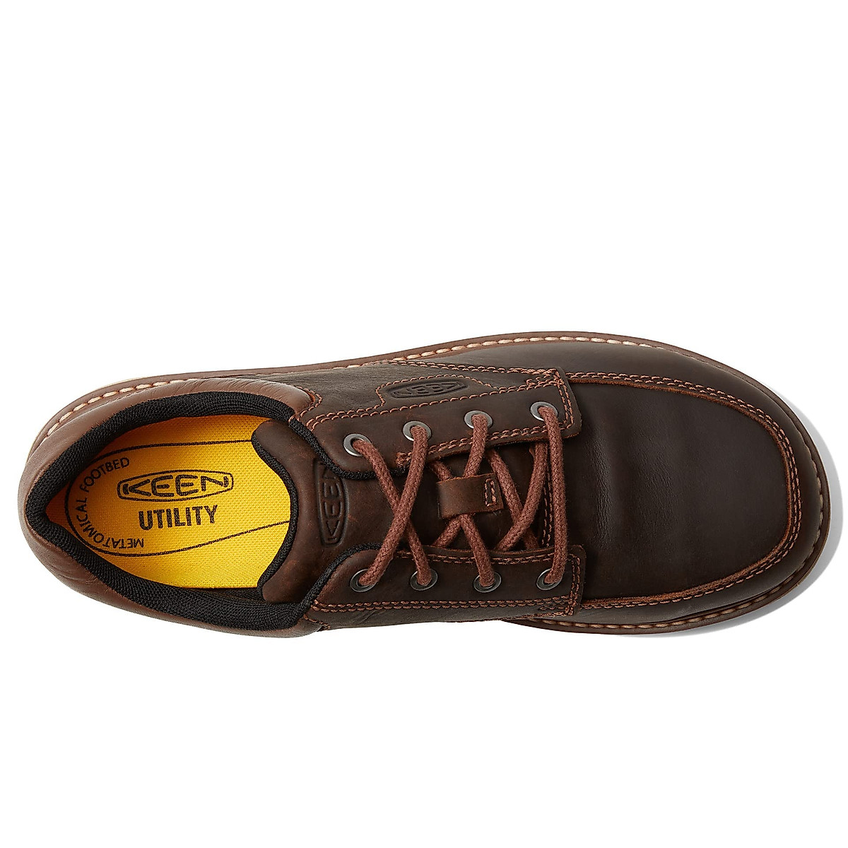 KEEN Utility Men's San Jose Oxford Low Alloy Toe Industrial Wedge Work Shoes, Gingerbread/Off White, 7.5 Wide