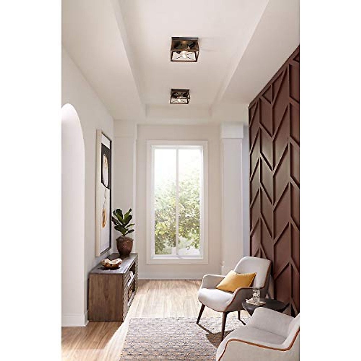 Briarwood Collection Antique Bronze Two-Light Farmhouse Flush Mount Ceiling Light