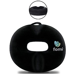 FOMI Extra Thick Donut Memory Foam Seat Cushion Care | 18" x 16" x 3.5" | Large Tailbone Pillow for Car, Truck, Office Chair, Wheelchair | Back, Bed Sores, Coccyx, Hemorrhoid, Sciatica Pain Relief