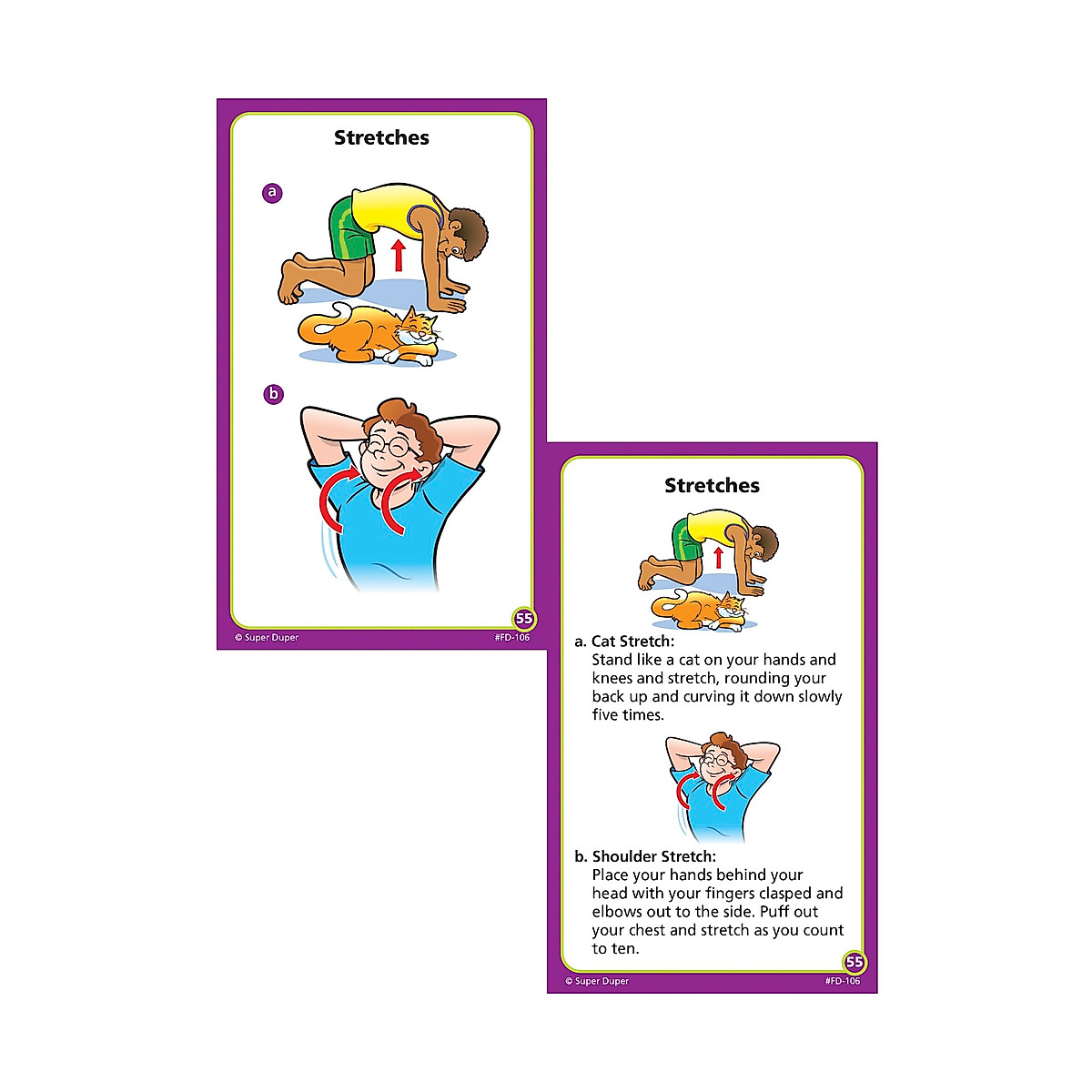 Super Duper Publications | Upper Body and Core Strength Fun Deck | Occupational Therapy Flash Cards | Gross Motor Movement Activity | Educational Learning Materials for Children