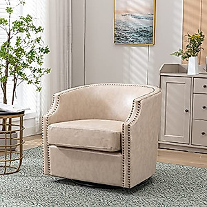 HomSof Glider Rocker Recliner, Polyester Rocking Chair for Nursery, Modern Lounge Accent Armchair for Living Room, One Size, Swivel Beige