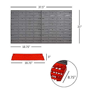 DURHAND 54 Piece Pegboard and Shelf Tool Organizer Wall Mounted DIY Garage Storage with 50 Hooks