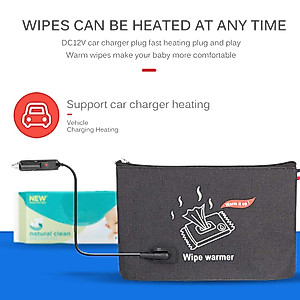 USB Baby Wipe Warmer, DDSKY 12V Portable Car Wipes Heater Warmer Baby Wipes Thermostat Heating Bag,Baby Infant Wet Wipes Warmer Bag for Travel and On The Go,9.45 x 6.3 inch