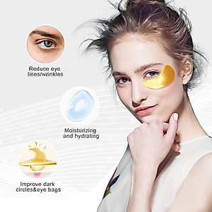 30 Pairs Under Eye Patches Gold Gel Crystal Collagen Under Eye Pads Anti Aging Dark Circle Under Eye Mask